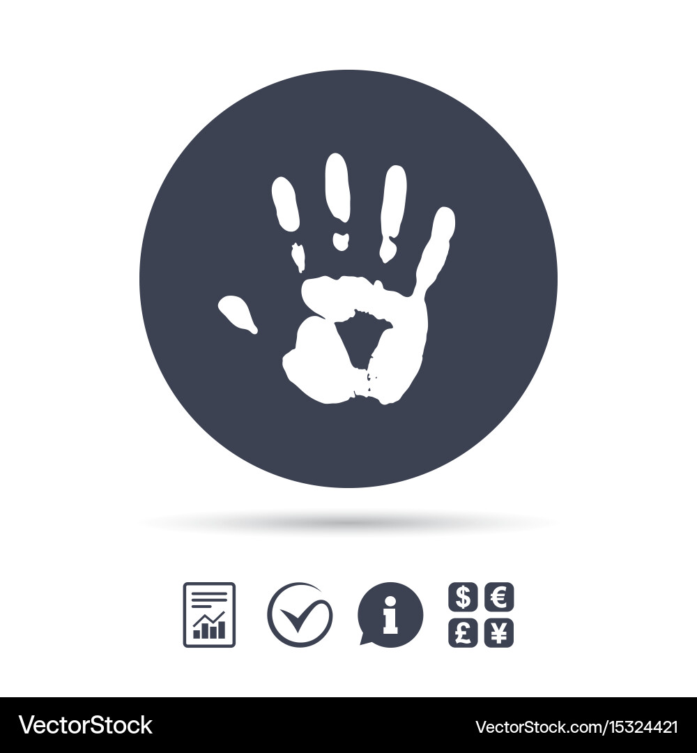 Hand Print Icon - Stop Symbol Royalty Free Vector Image