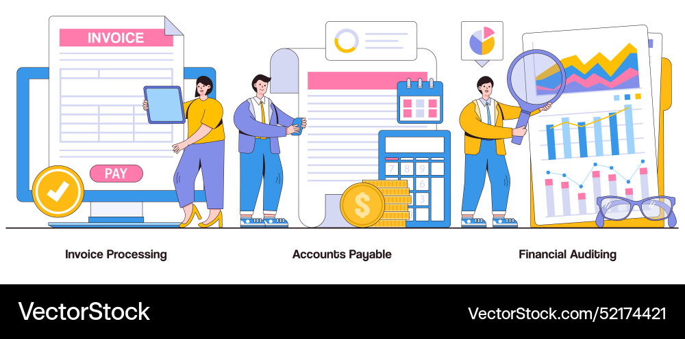 Invoice processing accounts payable financial Vector Image