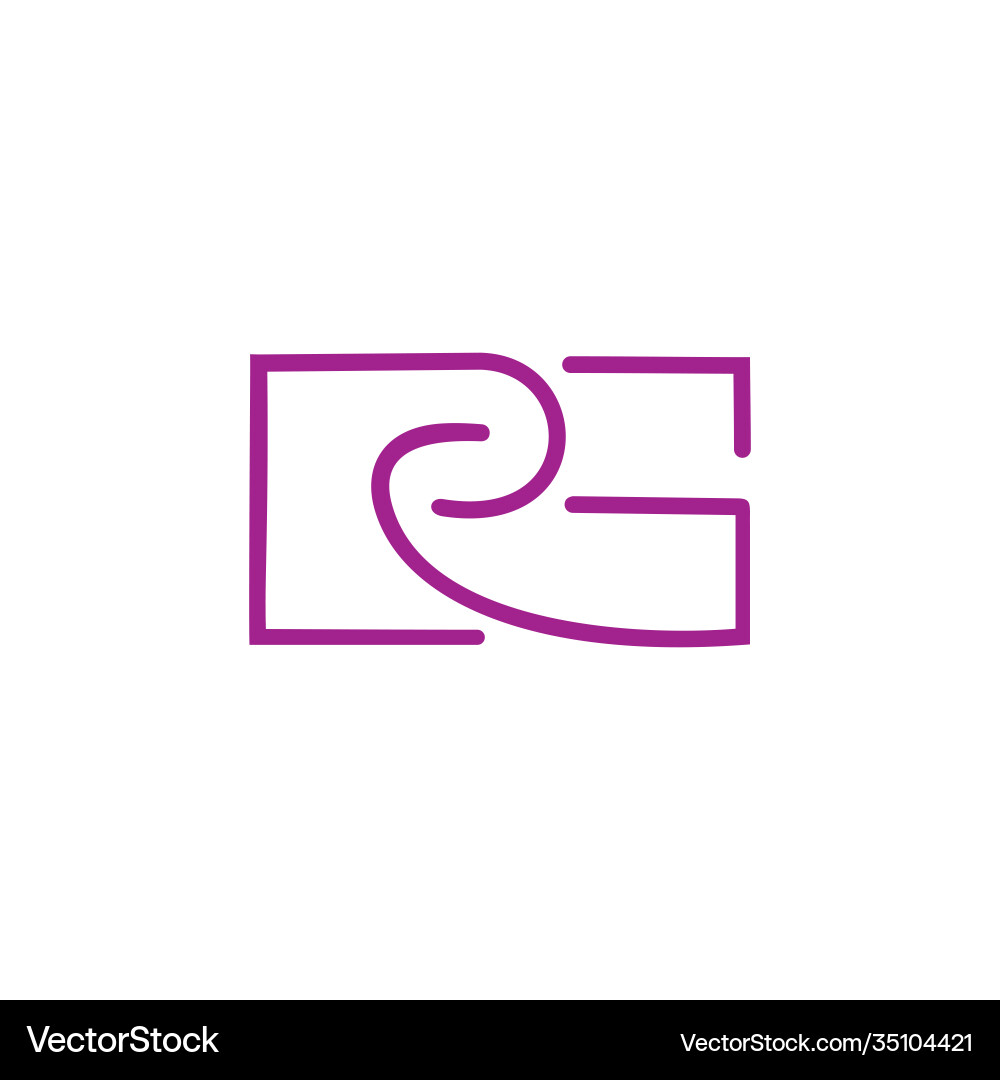 Letter rs rg line thin logo Royalty Free Vector Image