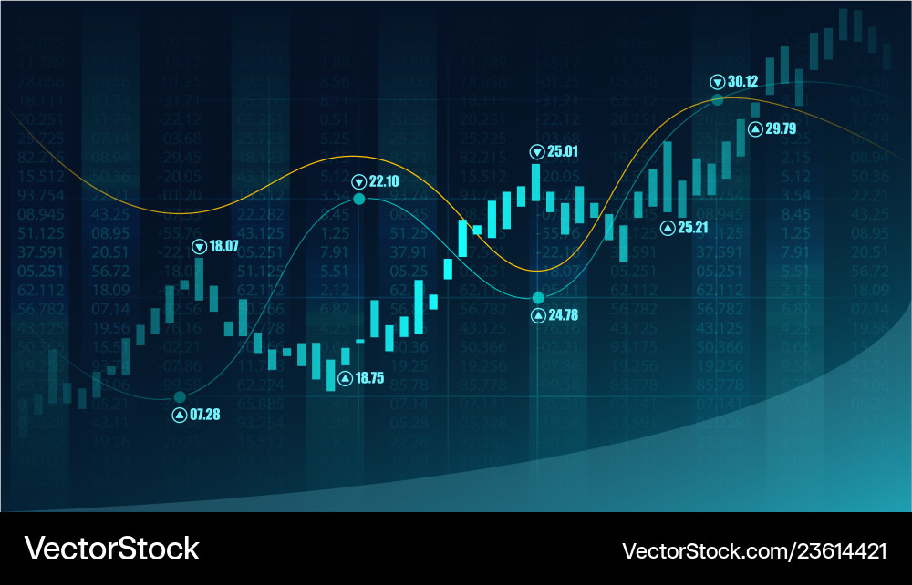 Stock market or forex trading graph in graphic Vector Image