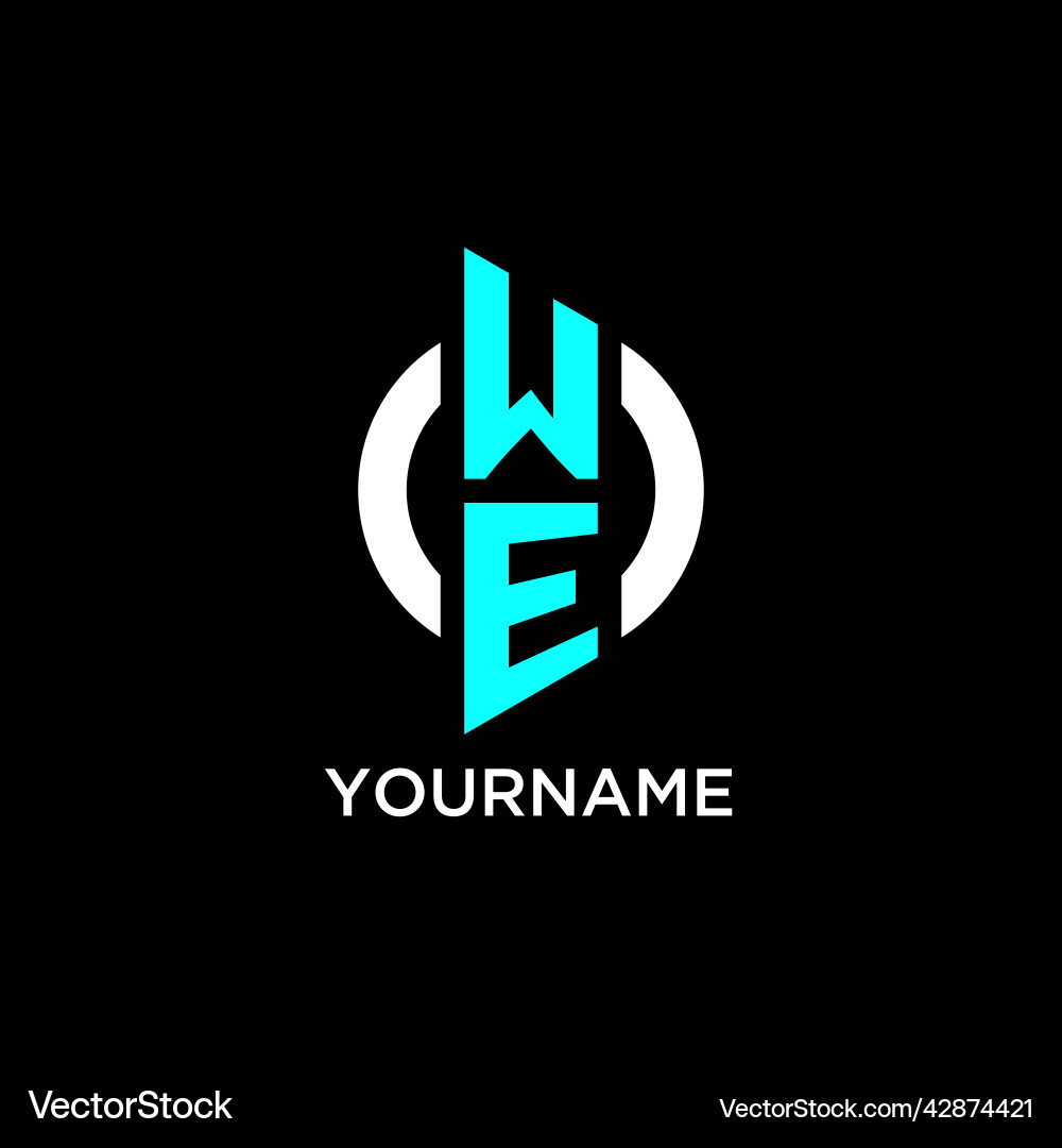 WE Monogram Circle Logo Royalty Free Vector Image