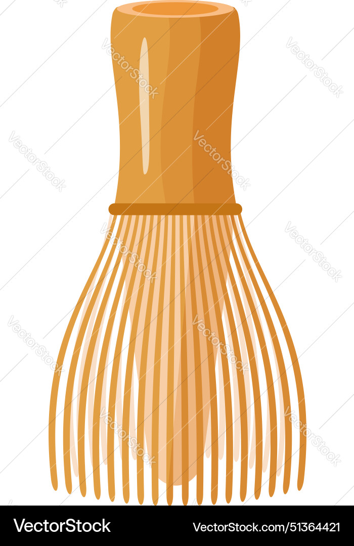 Wooden matcha whisk on white background Royalty Free Vector