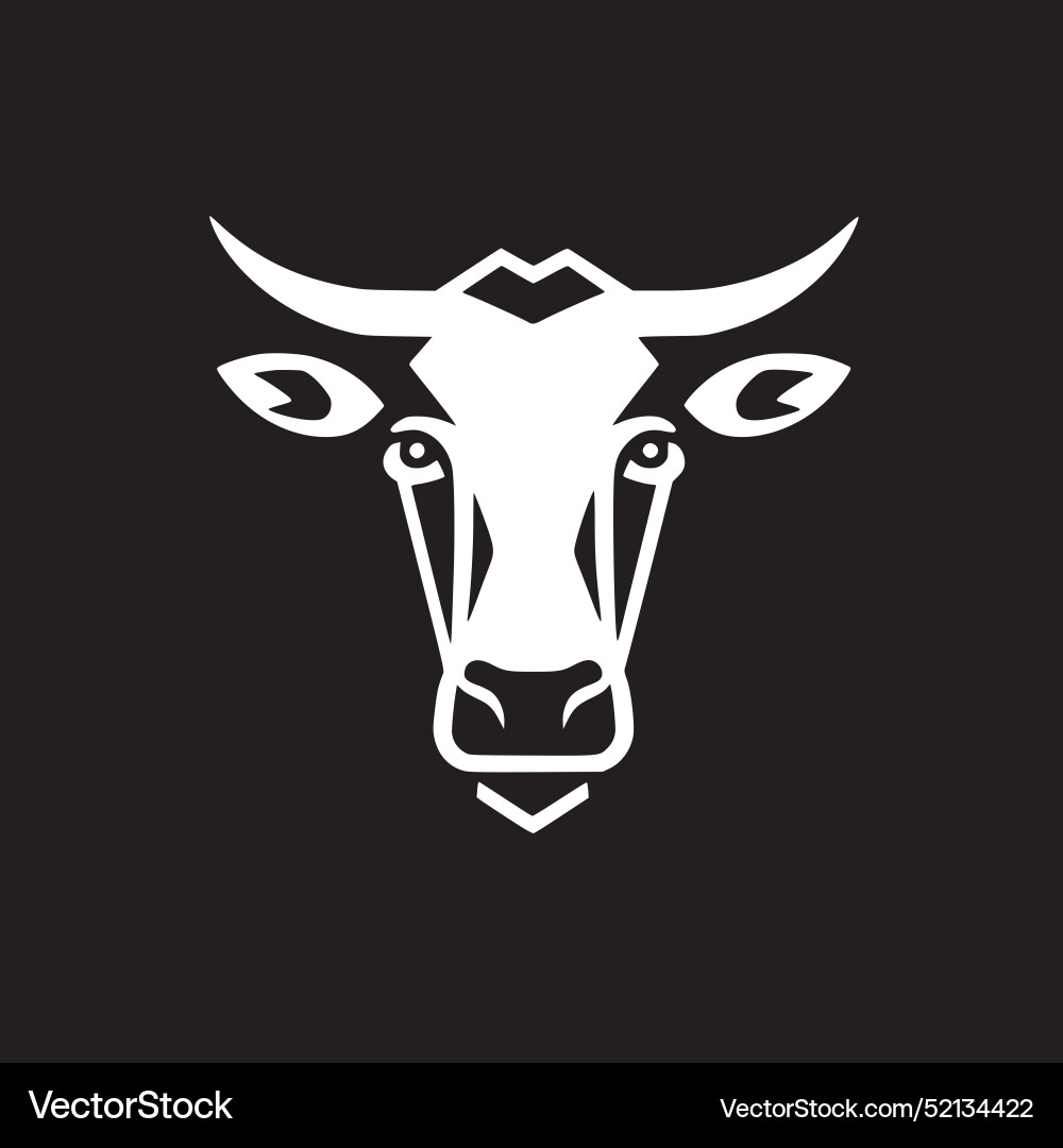 Cow - minimalist and flat logo Royalty Free Vector Image