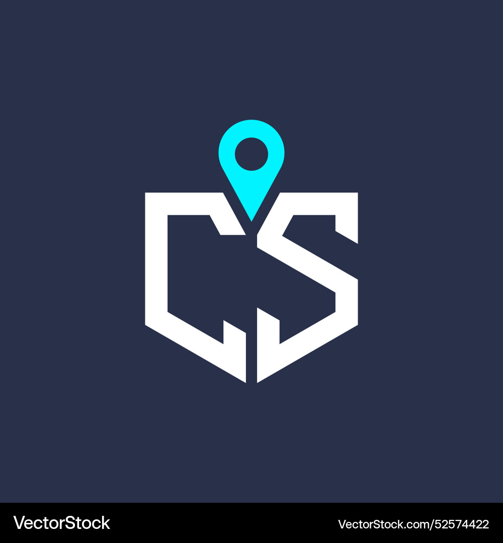 Cs location logo design for recruitment Royalty Free Vector