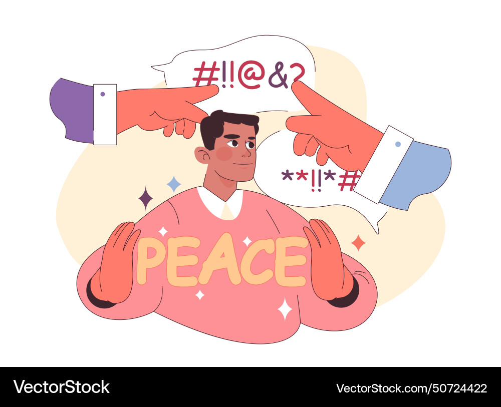 Emotional intelligence character with conflict Vector Image