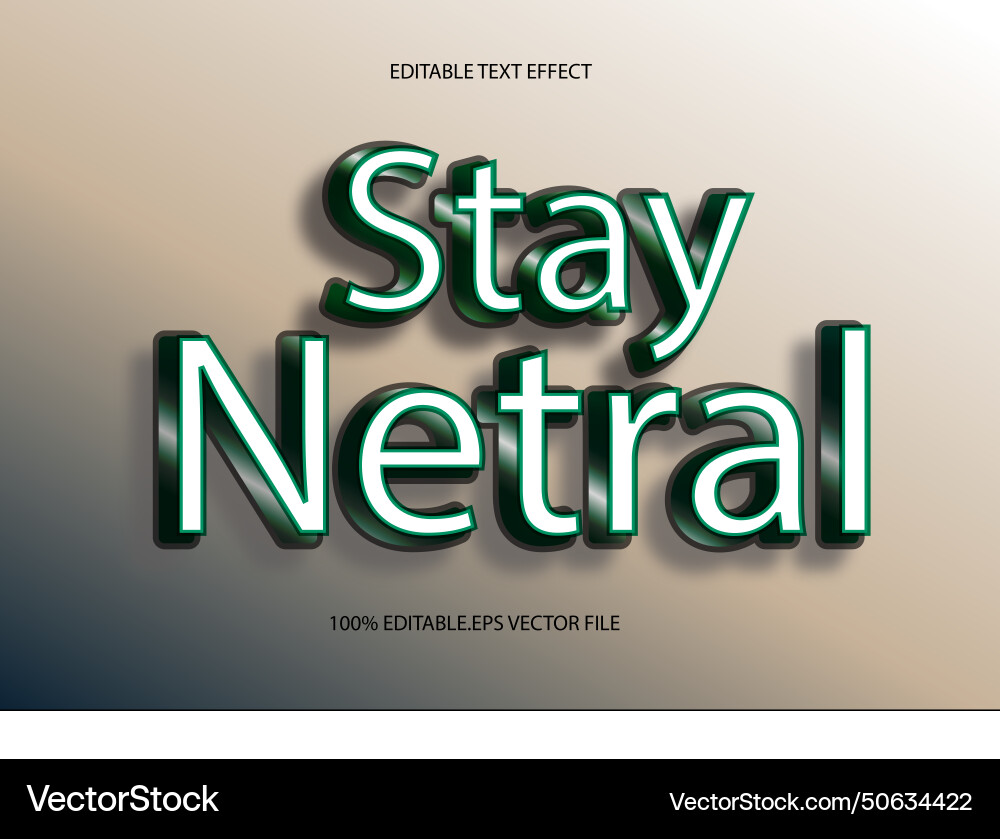 Neutral editable text effect 3d emboss gradient Vector Image