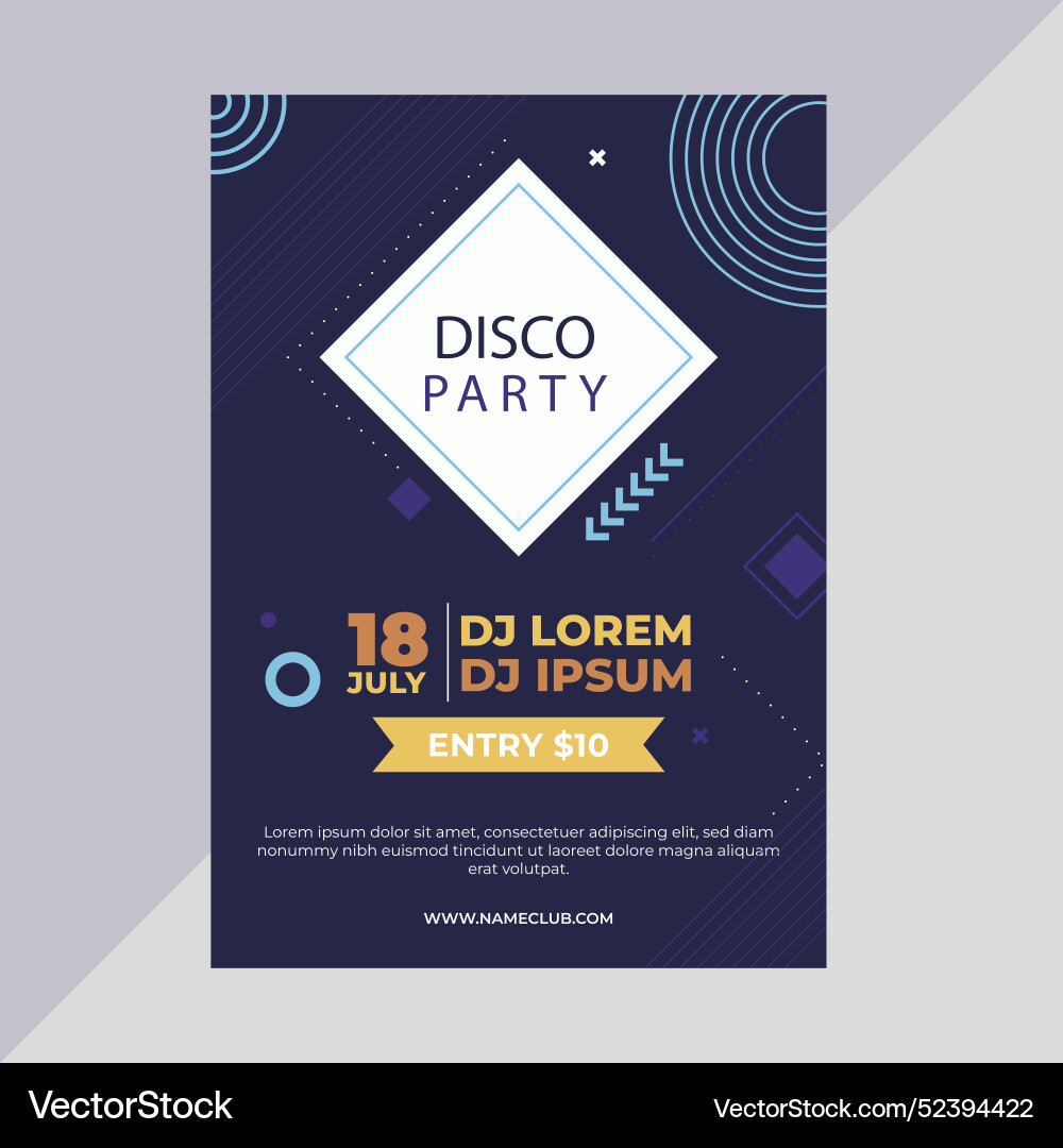 Party invitation template Royalty Free Vector Image