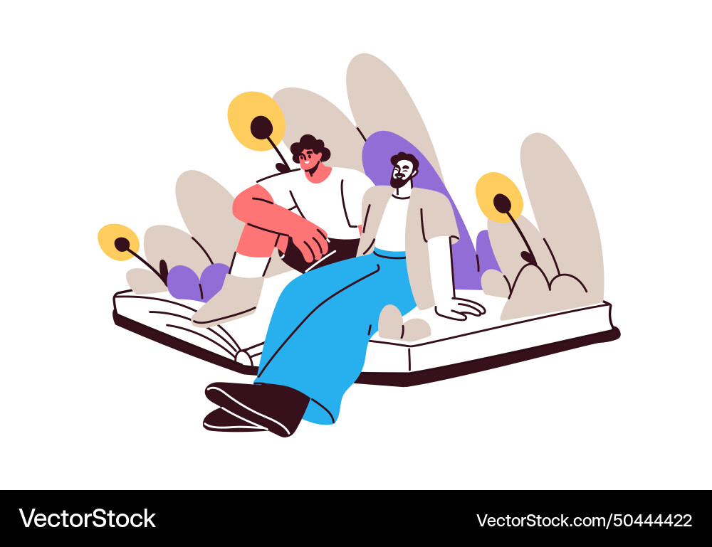 Reading fiction book dreaming fantasy Royalty Free Vector