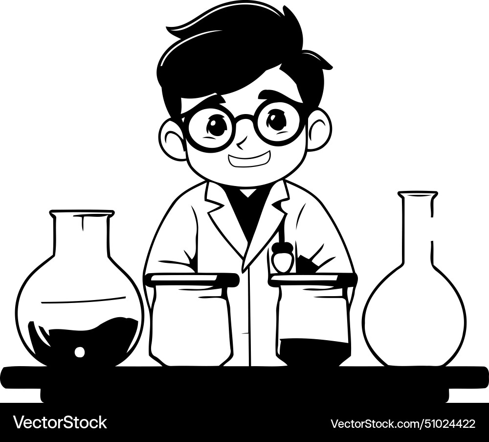 Scientist cartoon character Royalty Free Vector Image