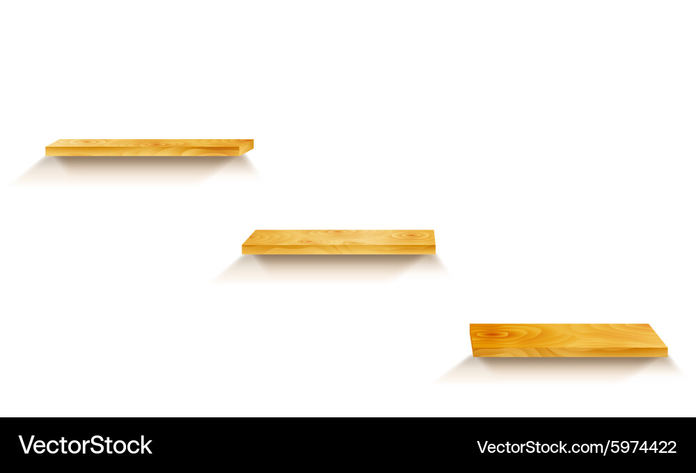 Wood shelves Royalty Free Vector Image - VectorStock