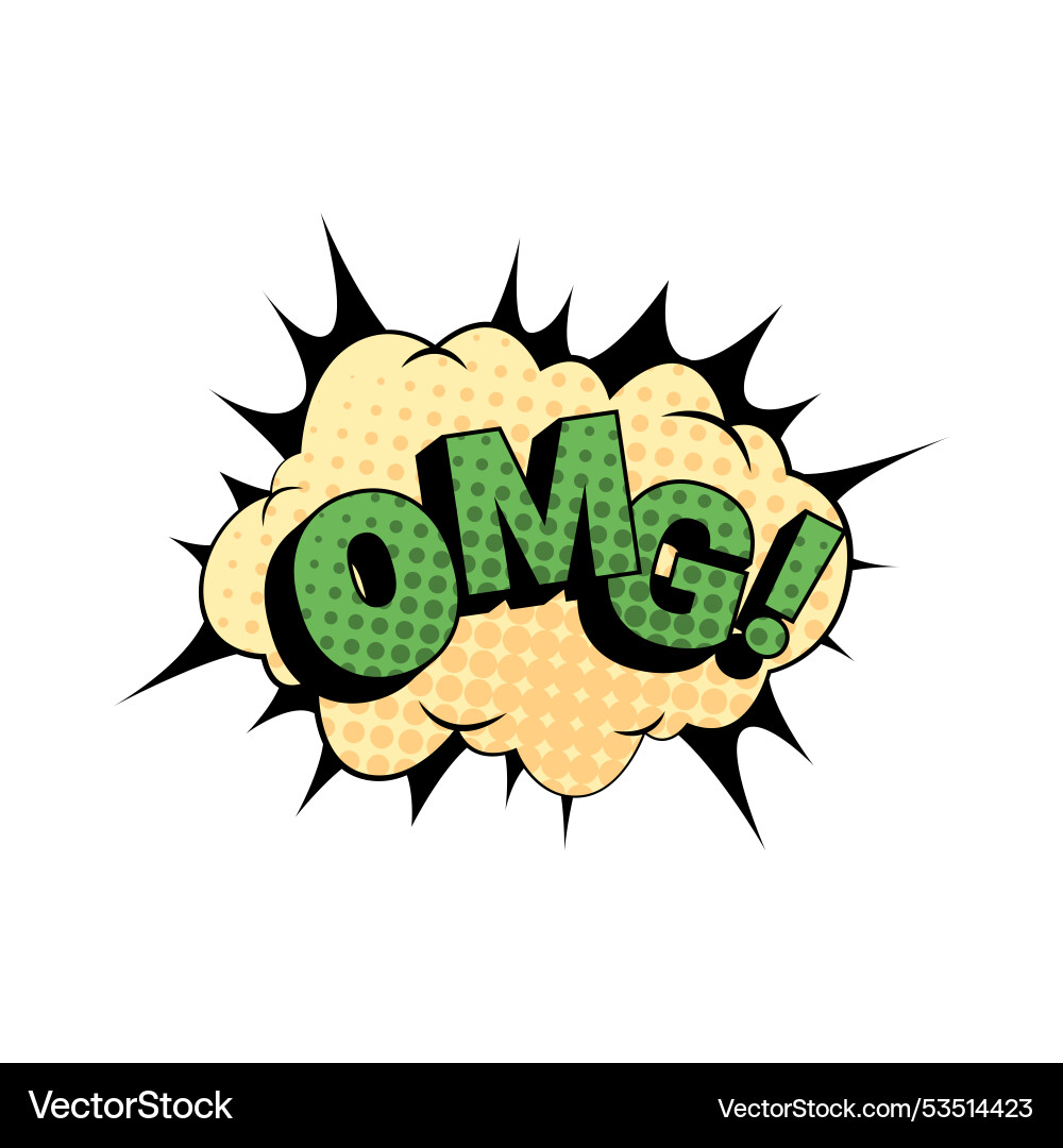 Comic sound effect omg surprise expression Vector Image