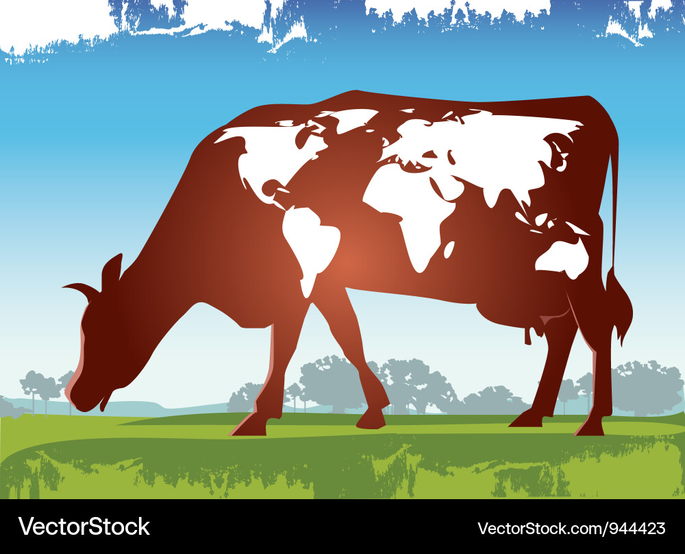 Cow earth Royalty Free Vector Image - VectorStock