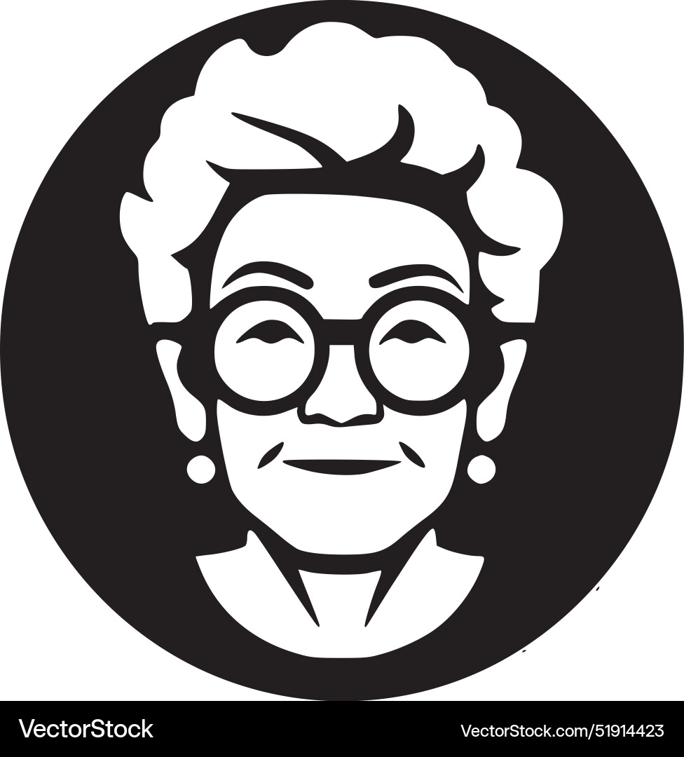 Grandma - minimalist and flat logo Royalty Free Vector Image