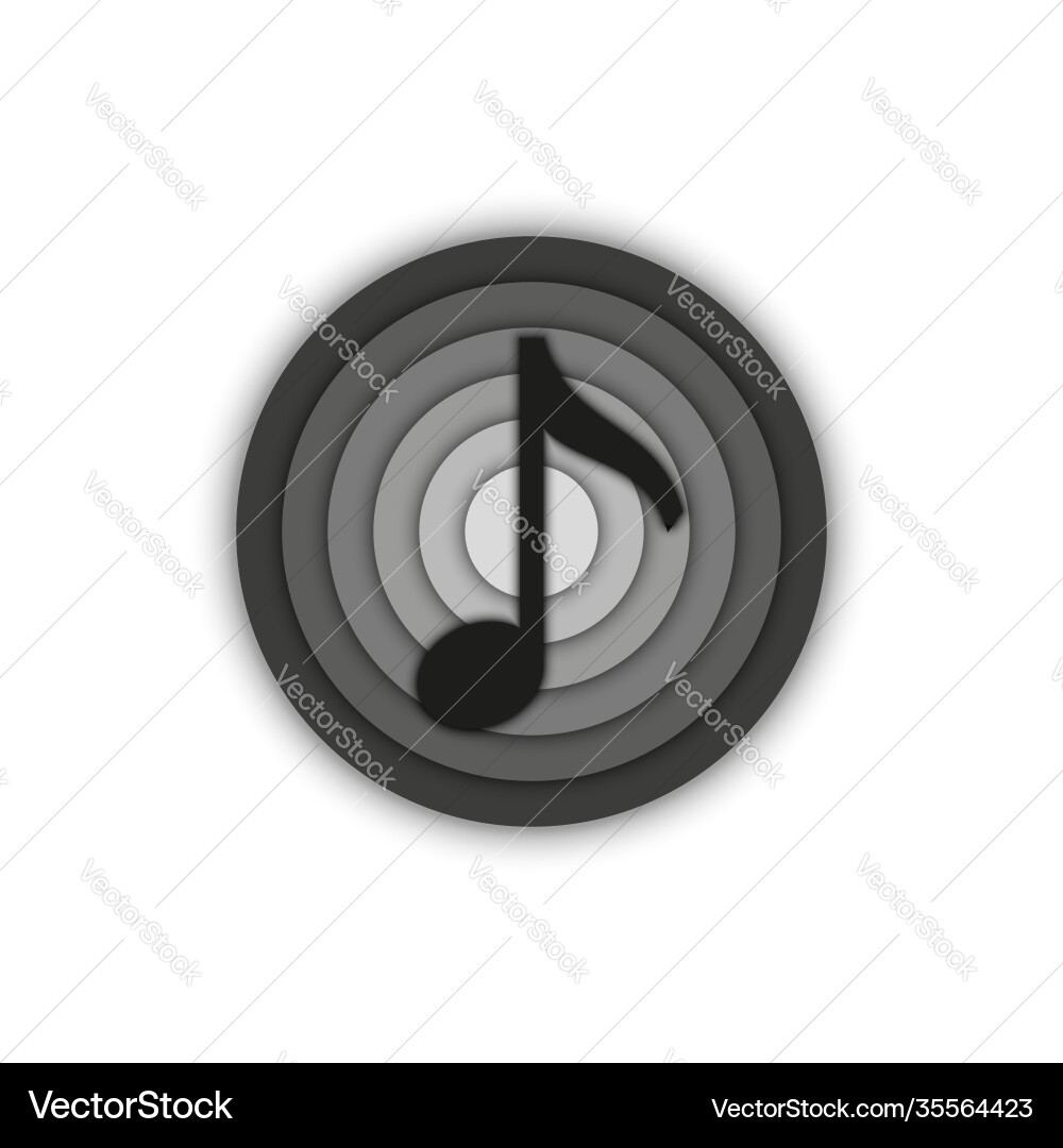 Music note sign musical round 3d logo emblem Vector Image