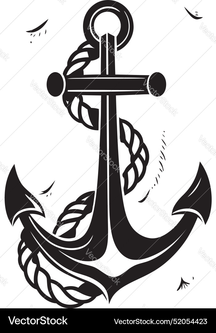 Nautical tradition icon ship anchor rope graphic Vector Image