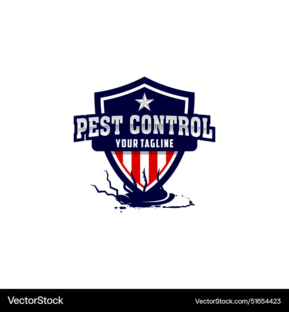 Safety pest control logo design Royalty Free Vector Image