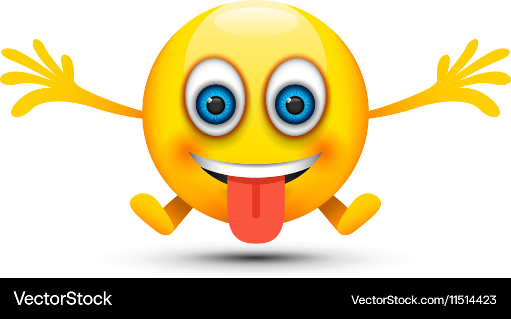 Silly emoji character Royalty Free Vector Image
