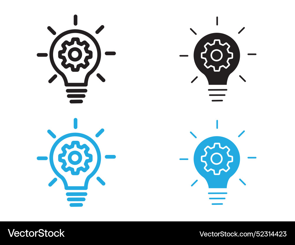 Solution solve icon black and white outline sign Vector Image