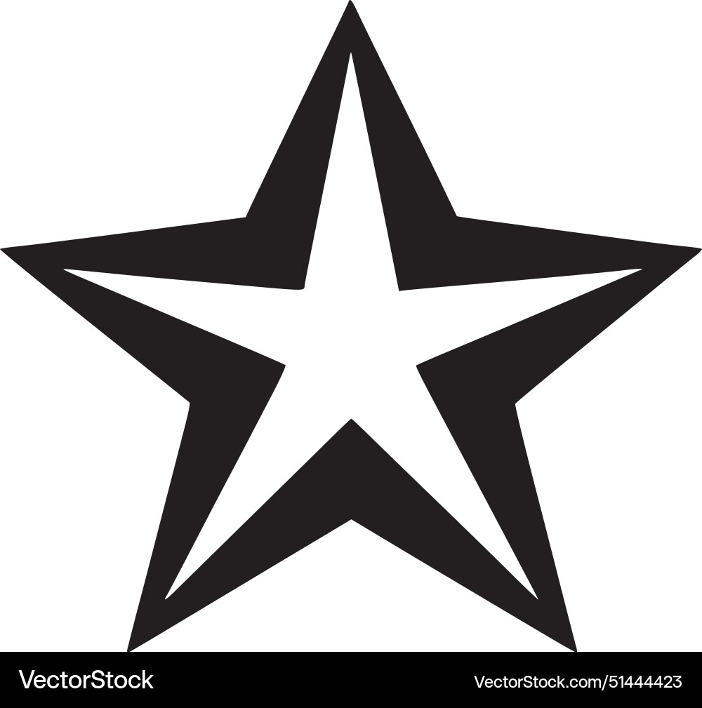 Star - black and white Royalty Free Vector Image