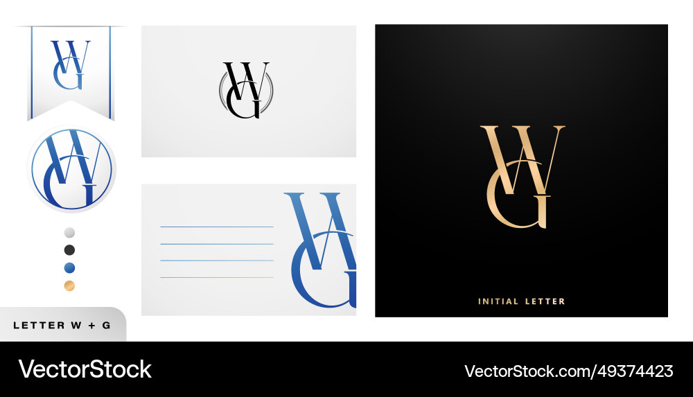 Wg monogram letters logo design template Vector Image