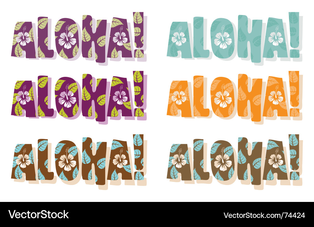 Aloha word Royalty Free Vector Image - VectorStock