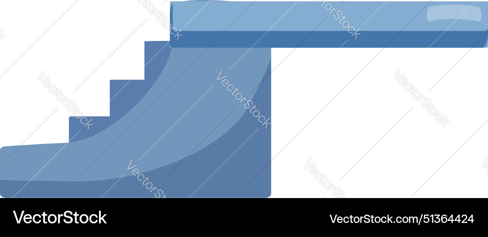 Cartoon of blue steps Royalty Free Vector Image
