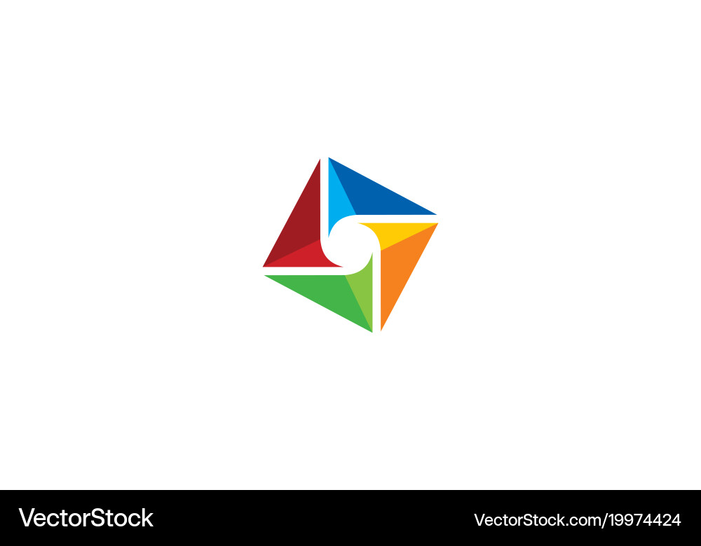 Circle shape colorful technology logo Royalty Free Vector