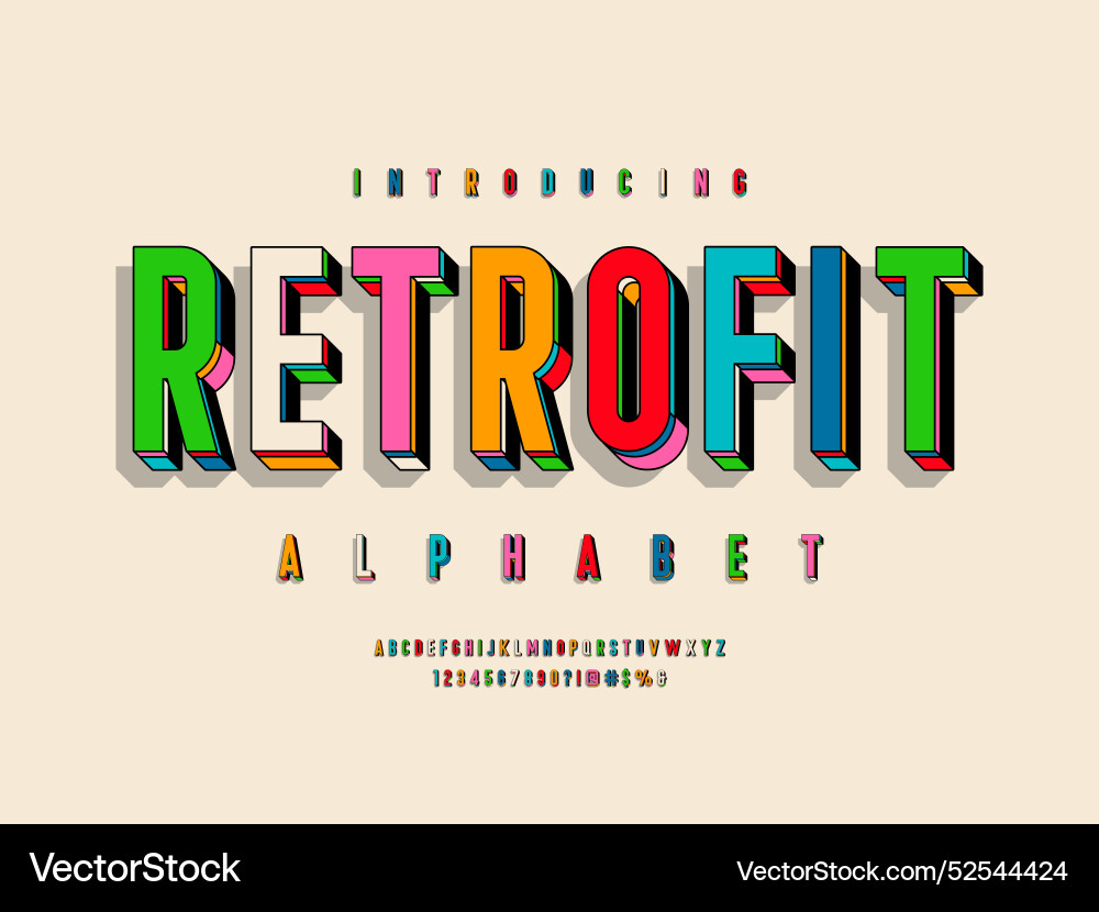 Colorful font Royalty Free Vector Image - VectorStock