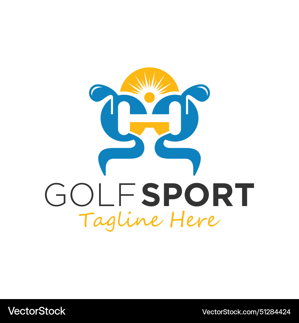 Golf sport logo with the letters gh Royalty Free Vector