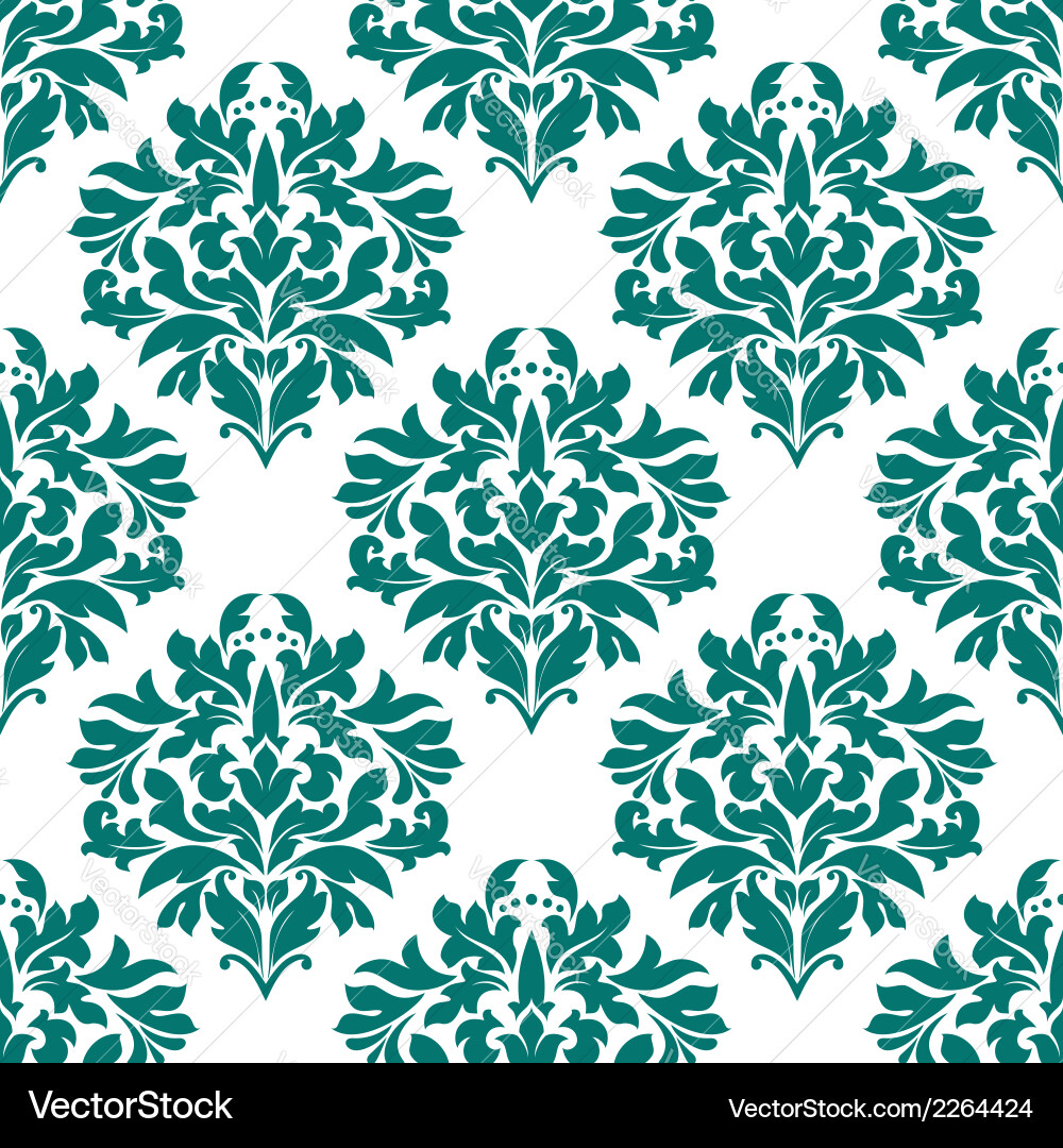 Green floral seamless pattern Royalty Free Vector Image