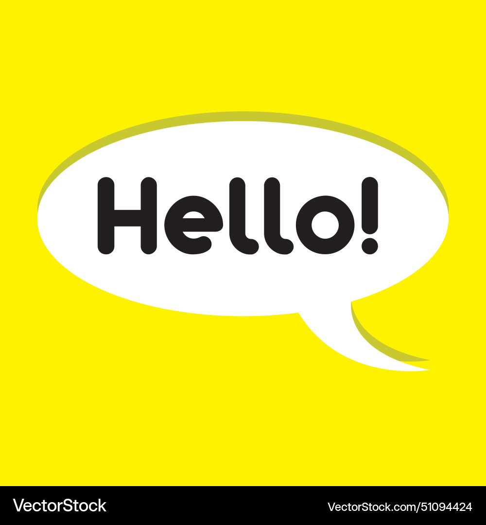 Hi hello speech bubble Royalty Free Vector Image