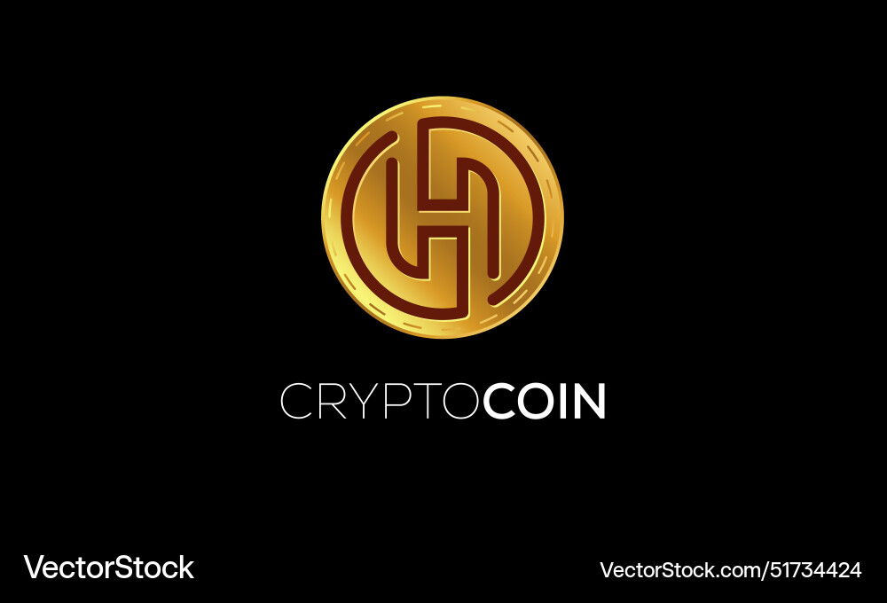 Letter h coin logo Royalty Free Vector Image - VectorStock