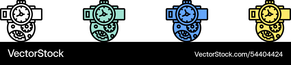 Mechanical icon outline green blue and yellow Vector Image