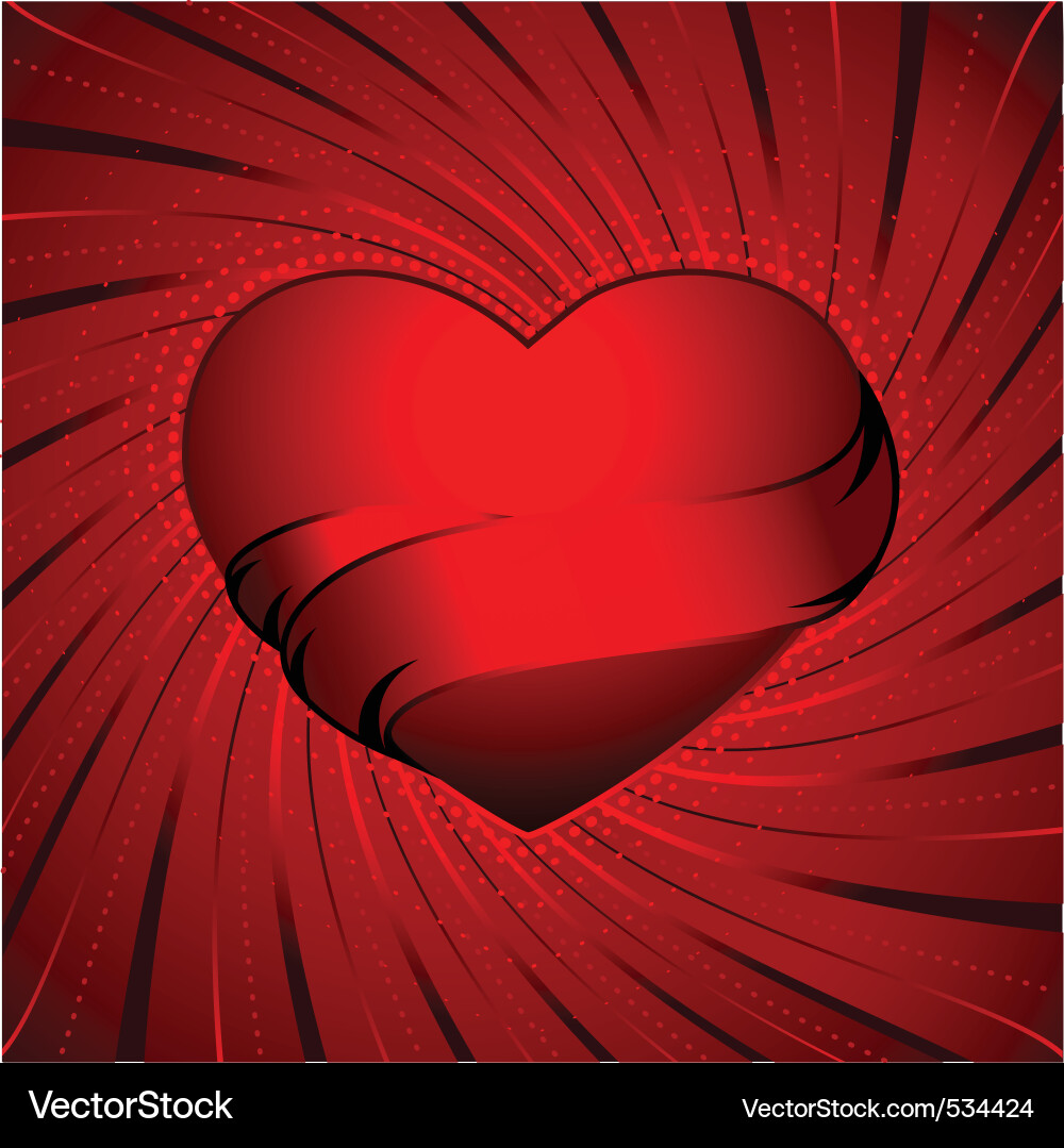 Red heart swirl Royalty Free Vector Image - VectorStock