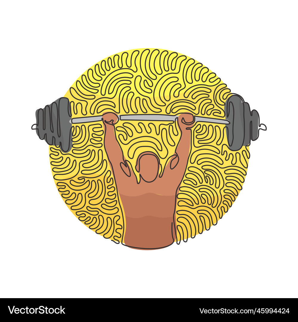 Single continuous line drawing bodybuilder Vector Image