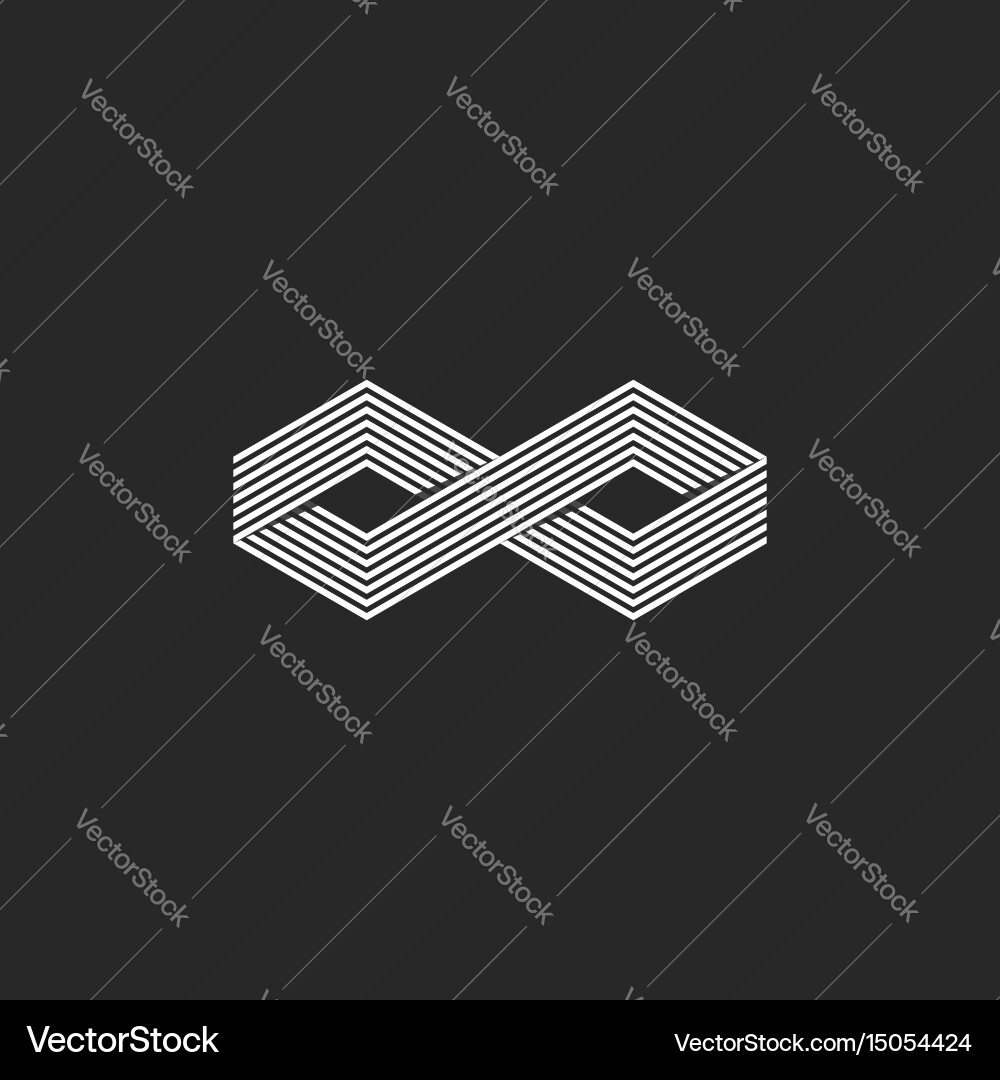 Two cubes logo isometric infinite symbol infinity Vector Image
