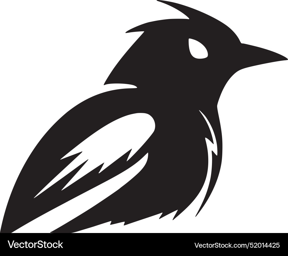Bird - black and white Royalty Free Vector Image