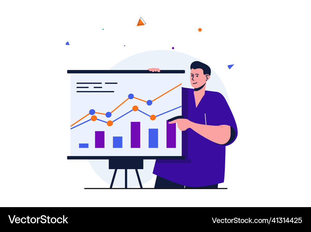 Business growth modern flat concept for web banner