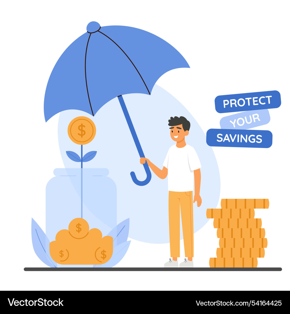 Concept of saving and protecting finances Vector Image