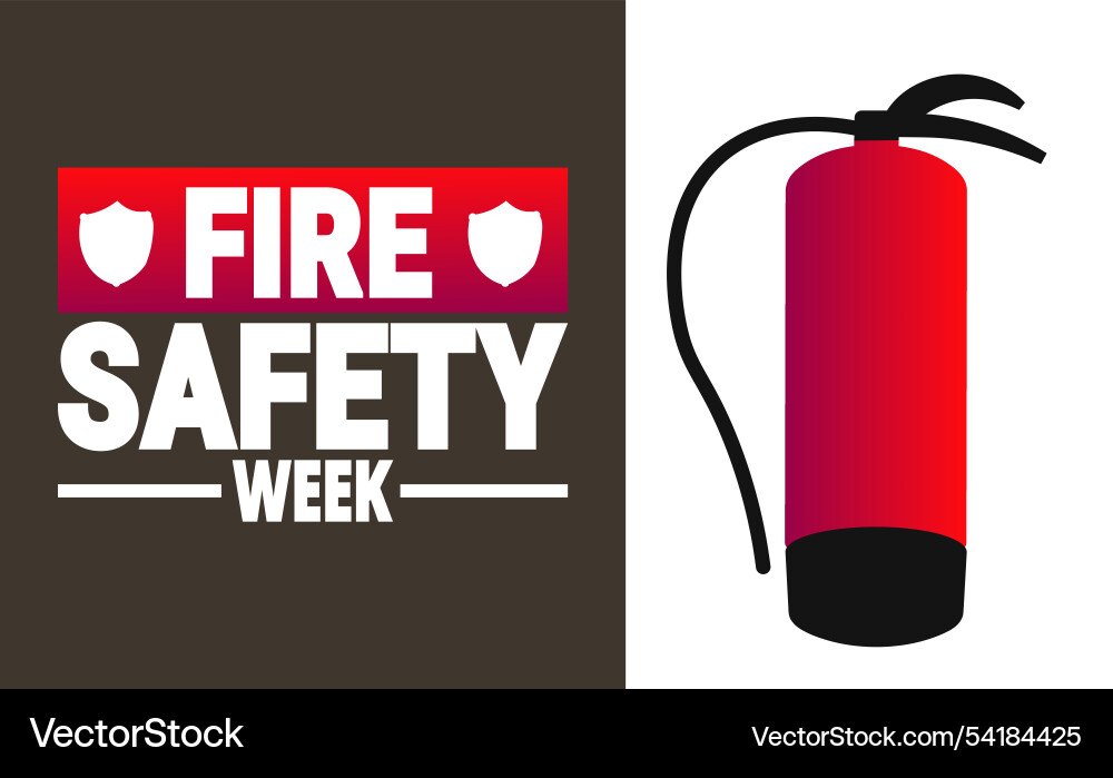 December is fire safety week holiday concept Vector Image