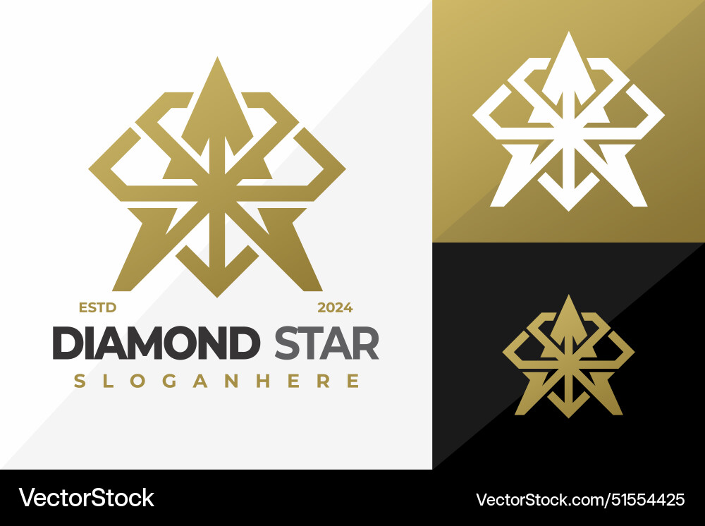 Letter a diamond star logo design symbol icon Vector Image