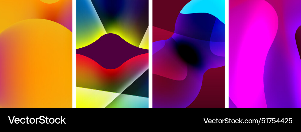 Liquid abstract shapes with gradient colors Vector Image