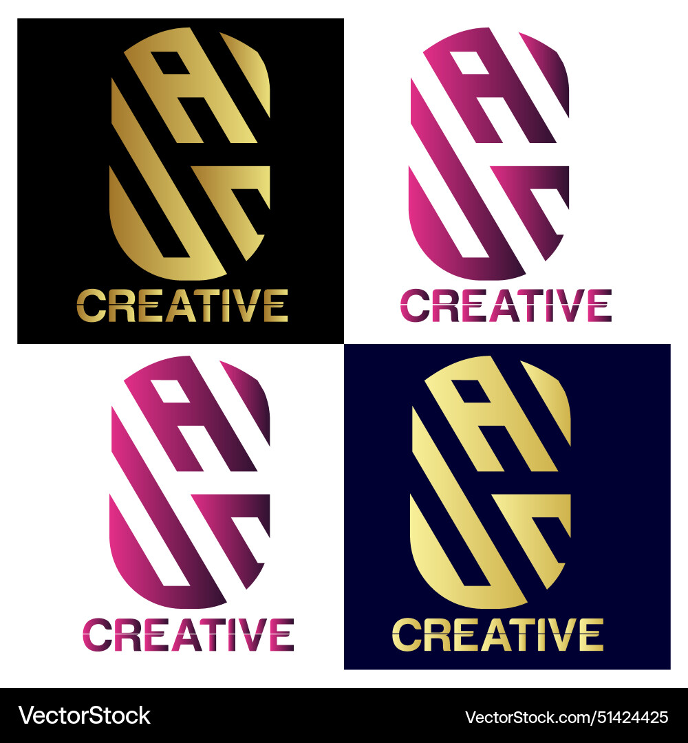 Luxury-uac-letters-logo-design Royalty Free Vector Image