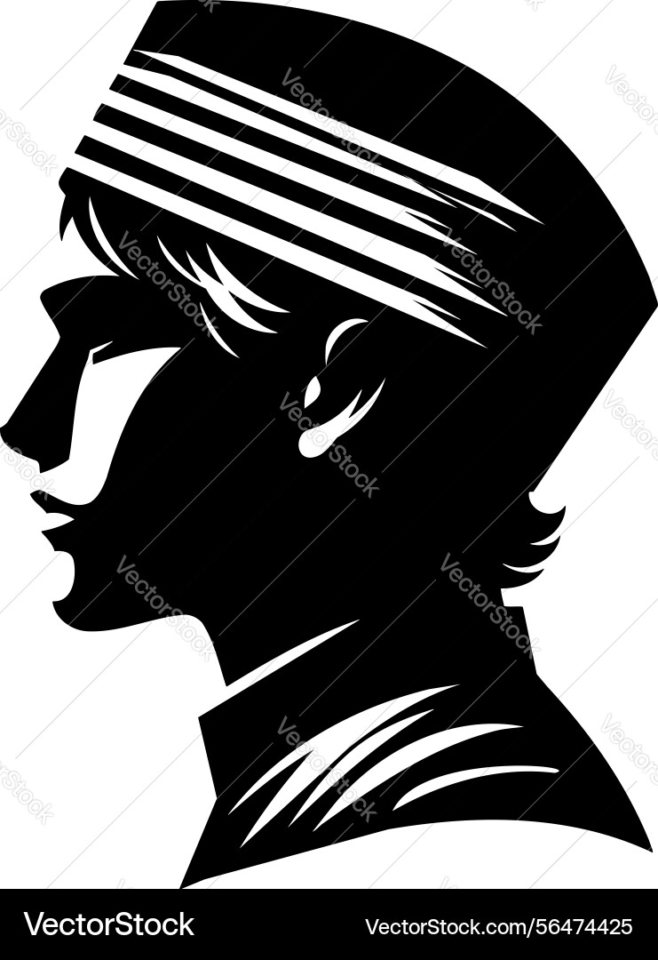 X-default dhaka topi profile silhouette Royalty Free Vector