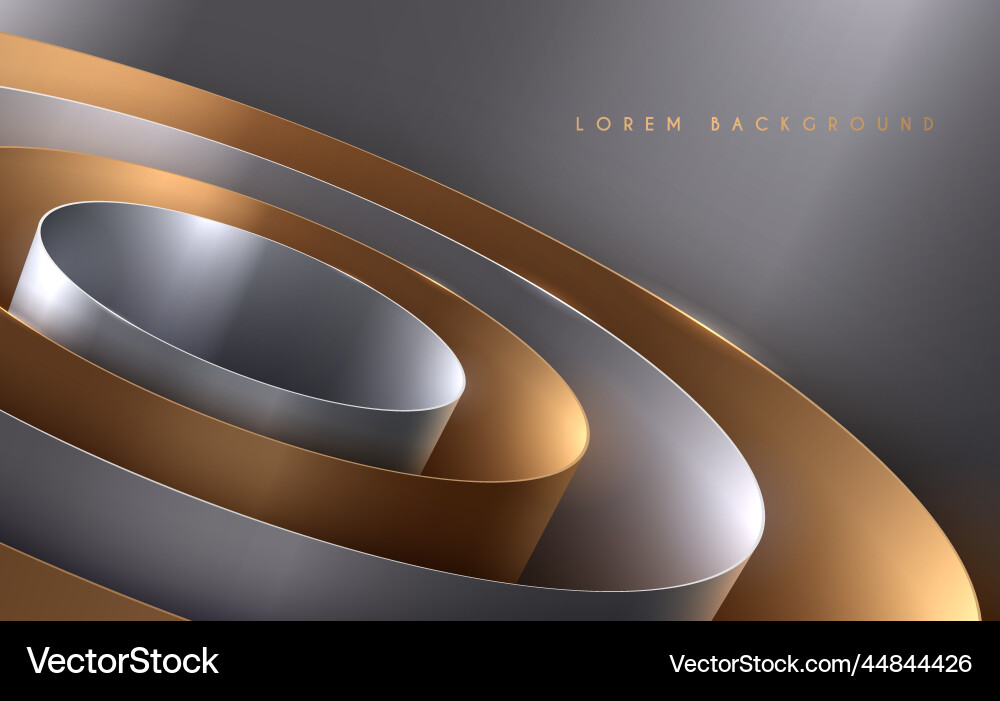Abstract gold and silver circle background Vector Image