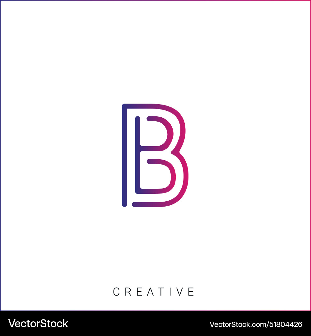 B creative latter logo design by custom branding Vector Image