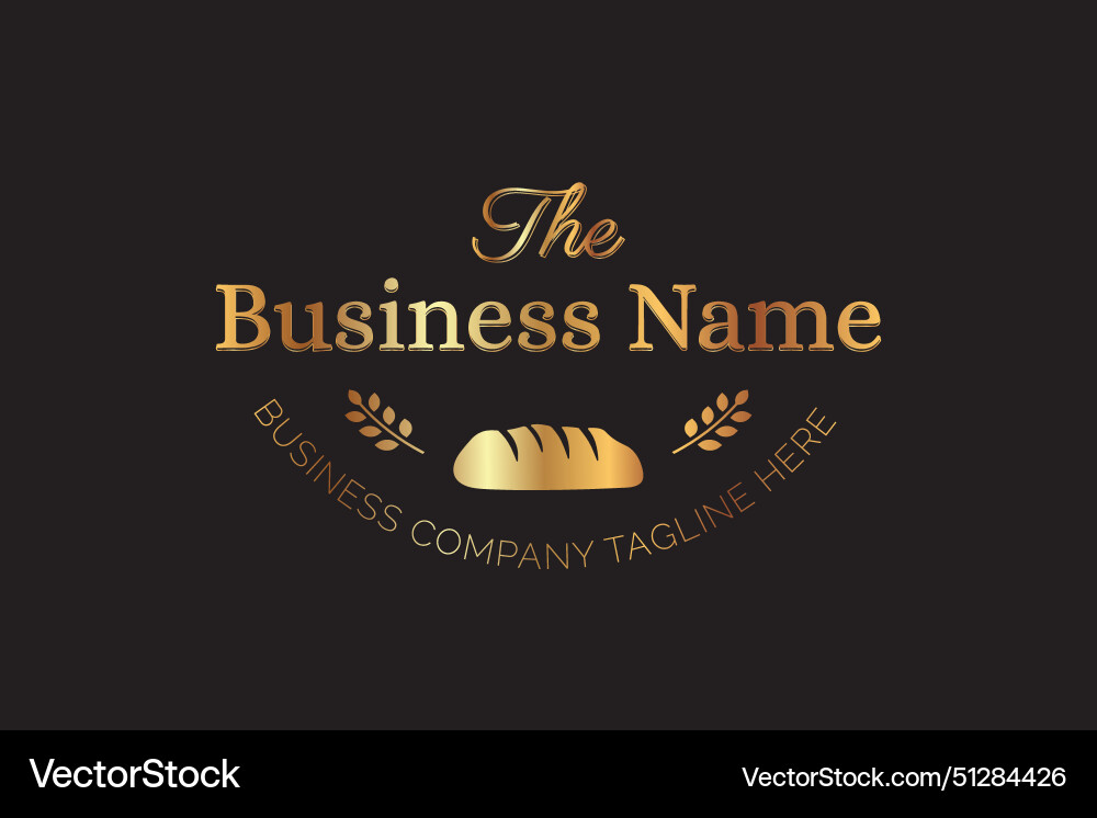 Elegant bakery logo with bread loaf in badge Vector Image