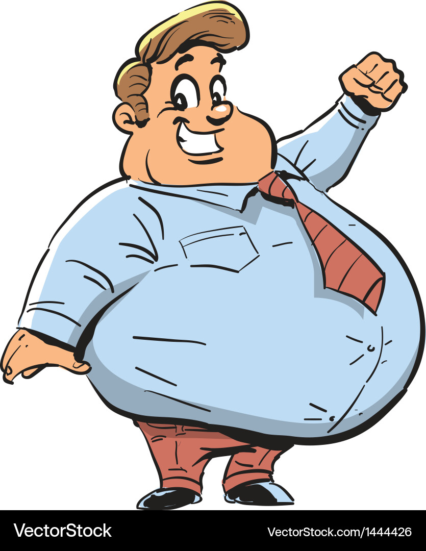 Happy fat guy Royalty Free Vector Image - VectorStock