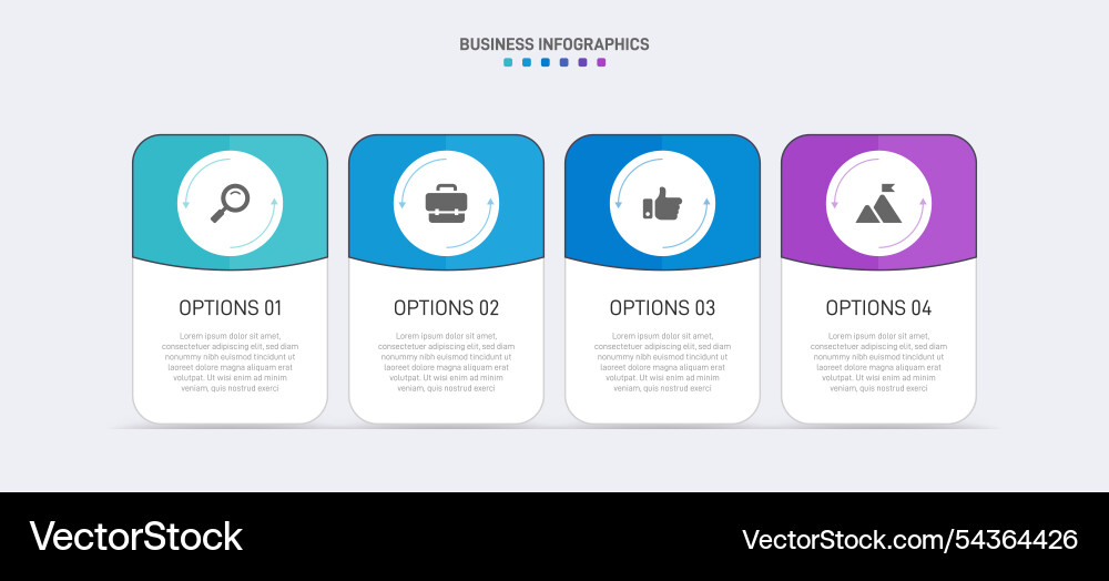 Horizontal progress bar featuring 4 arrow-shaped Vector Image