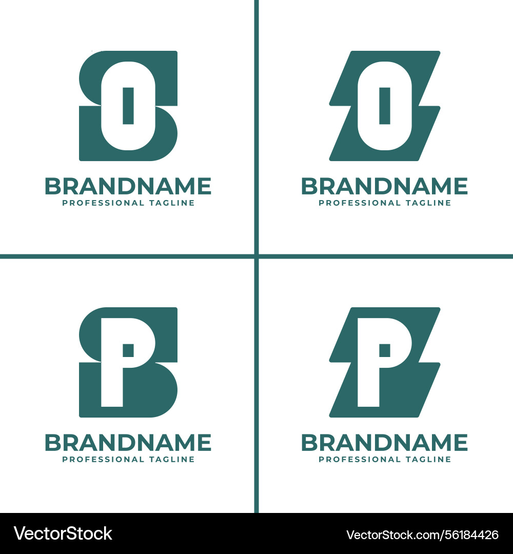 Letters so zo sp zp monogram logo symbolizing Vector Image